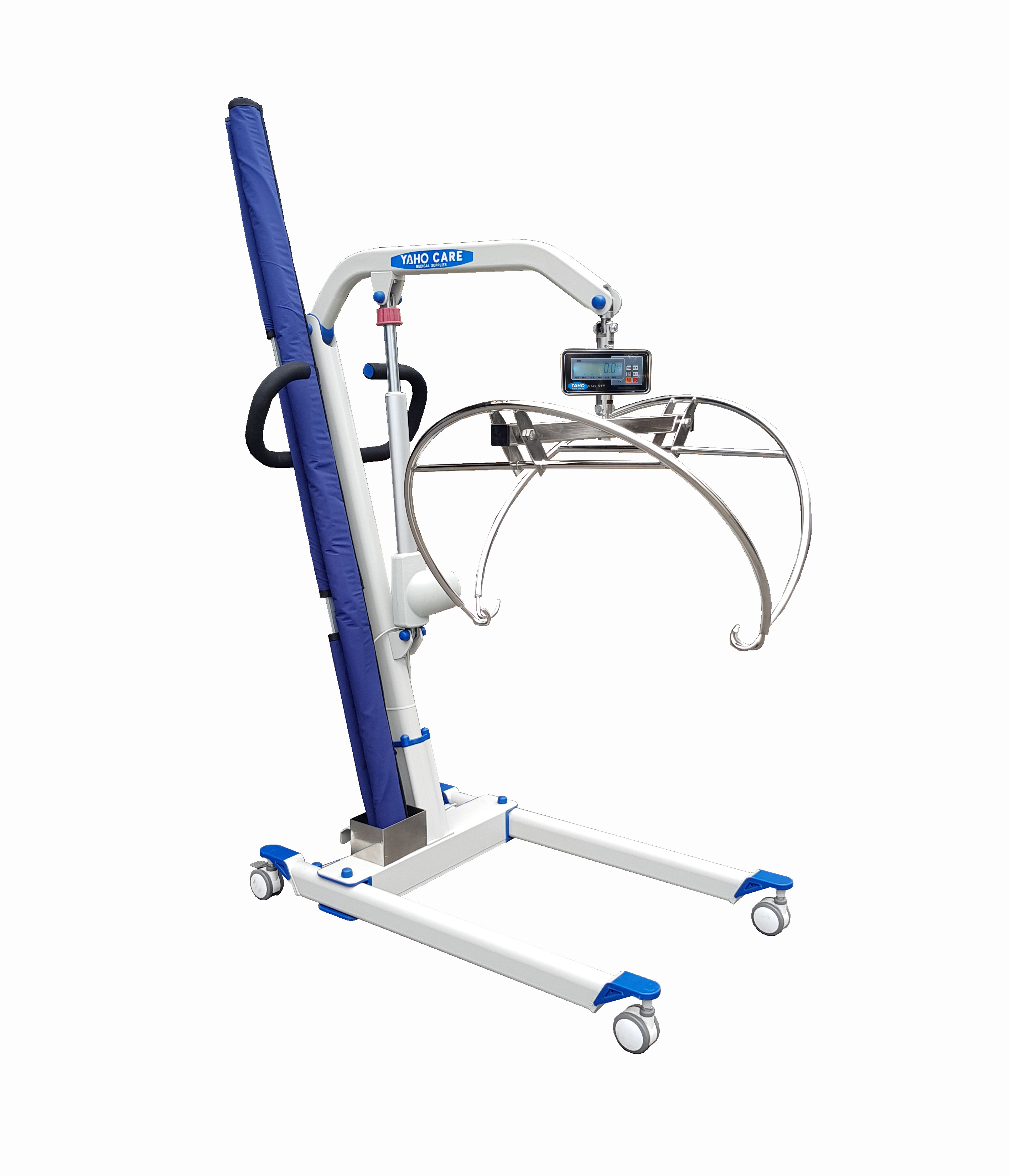 YH207-4擔架式電動移位機+磅秤-點滴架-移位機-腳架-腳踏椅-身高計-屏風-護理工作站-產品展示-耀宏儀器廠有限公司